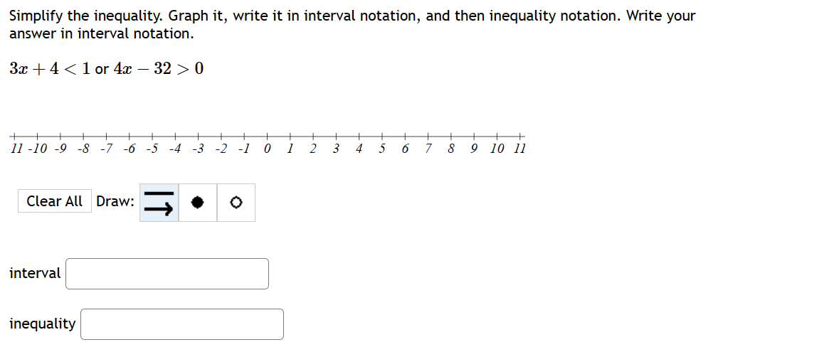 Solved Simplify the inequality. Graph it, ﻿write it in | Chegg.com