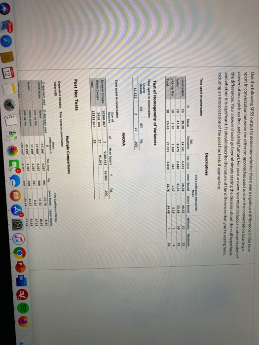 Solved Use the following SPSS output to determine whether | Chegg.com