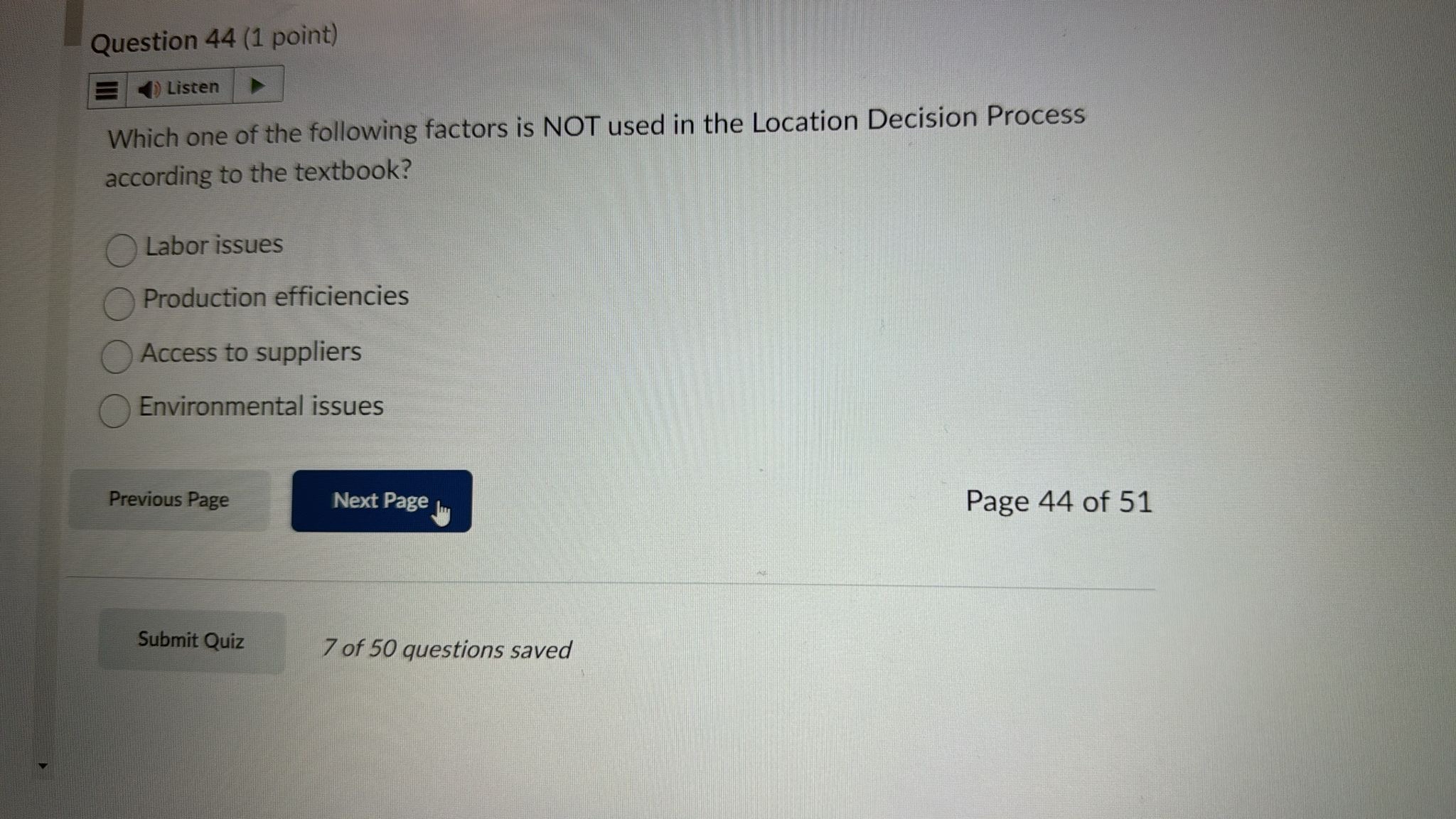 Solved Question 44 (1 ﻿point)Which one of the following | Chegg.com