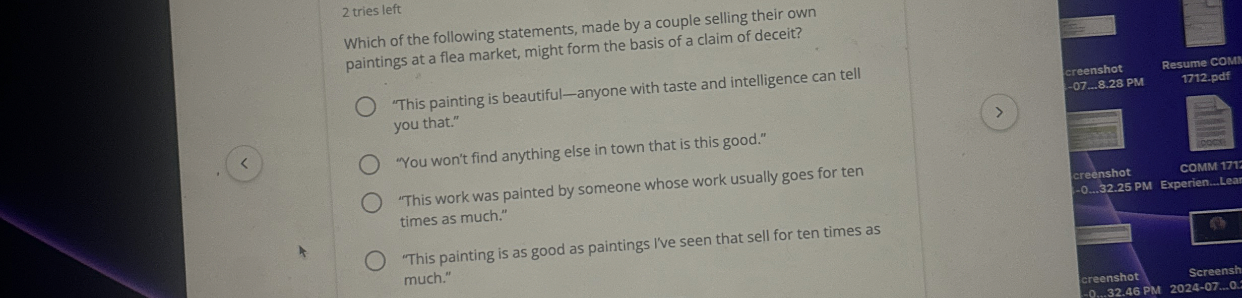 Solved 2 ﻿tries leftWhich of the following statements, made | Chegg.com