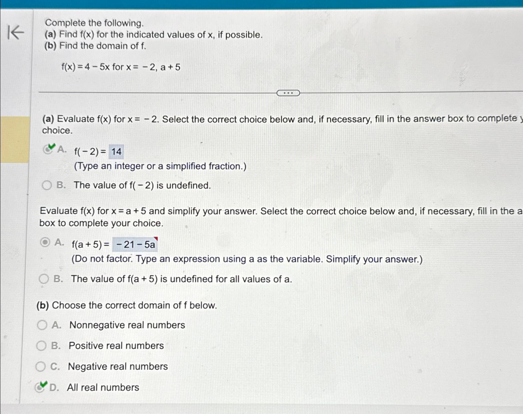 Solved Complete the following.(a) ﻿Find f(x) ﻿for the | Chegg.com