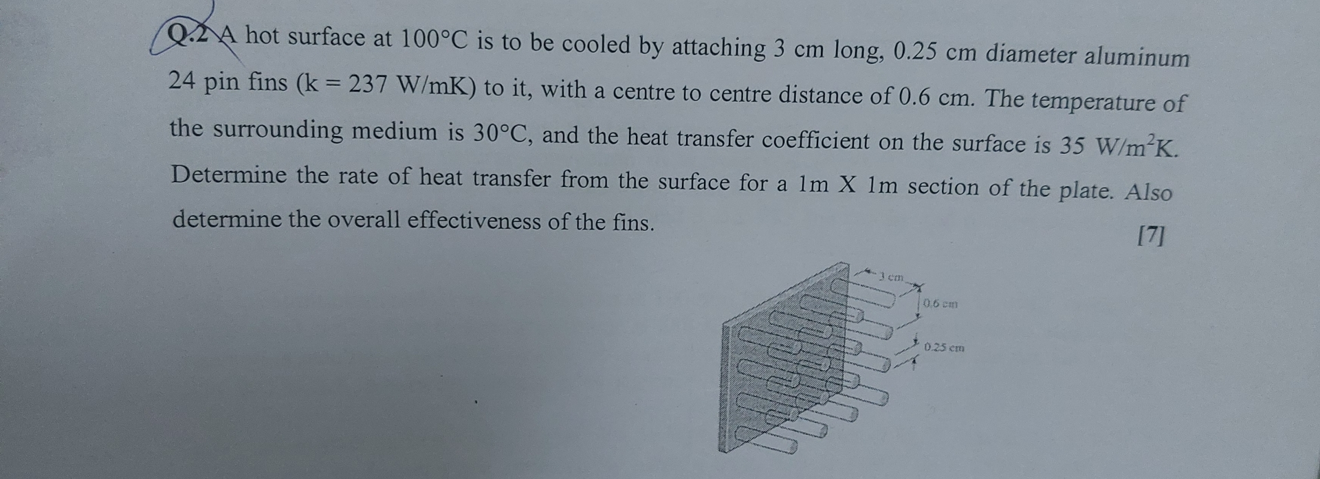 Q. 2 ﻿A hot surface at 100°C ﻿is to be cooled by | Chegg.com