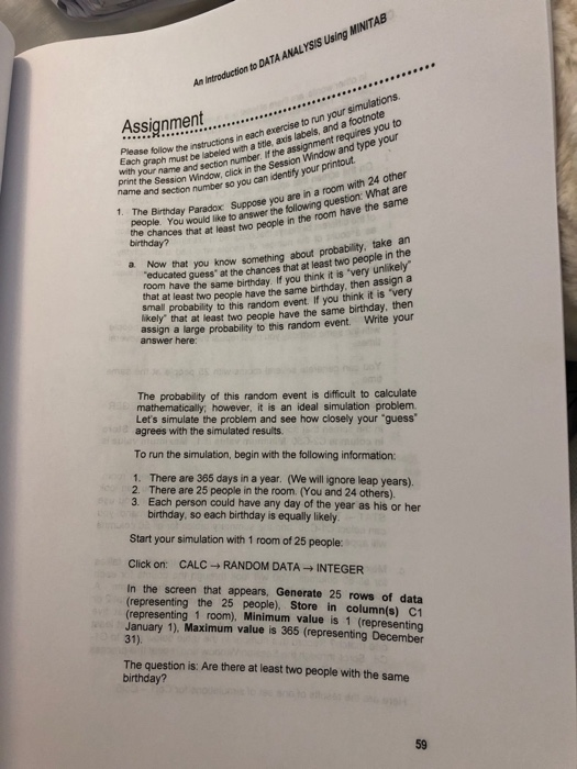 Solved An Introduction to DATA ANALYSIS Using MINITAB | Chegg.com