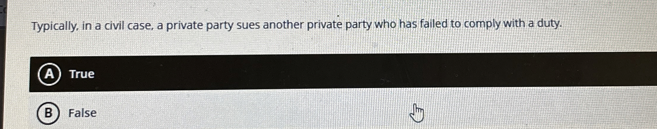 Solved Typically, in a civil case, a private party sues | Chegg.com