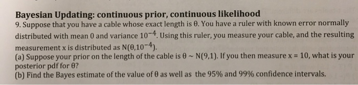 Bayesian Updating: continuous prior, continuous | Chegg.com