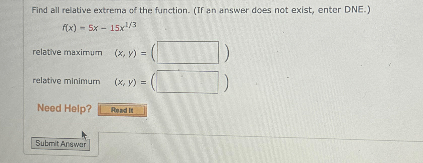 Solved Find all relative extrema of the function. (If an | Chegg.com
