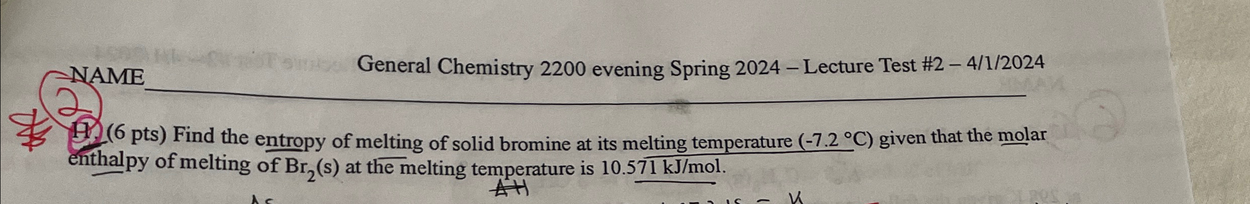 Solved Find the entropy of melting of solid bromine at its | Chegg.com
