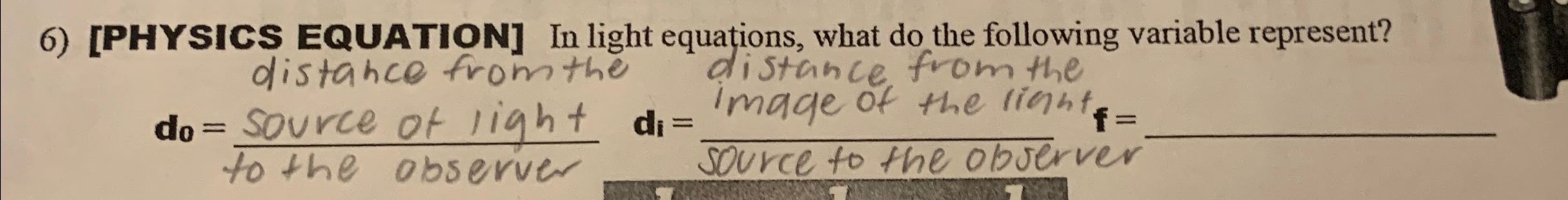 Solved [PHYSICS EQUATION] ﻿In light equations, what do the | Chegg.com