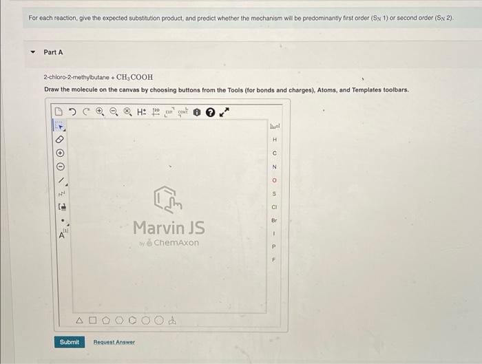 Solved for each reaction, give the expected substitution | Chegg.com