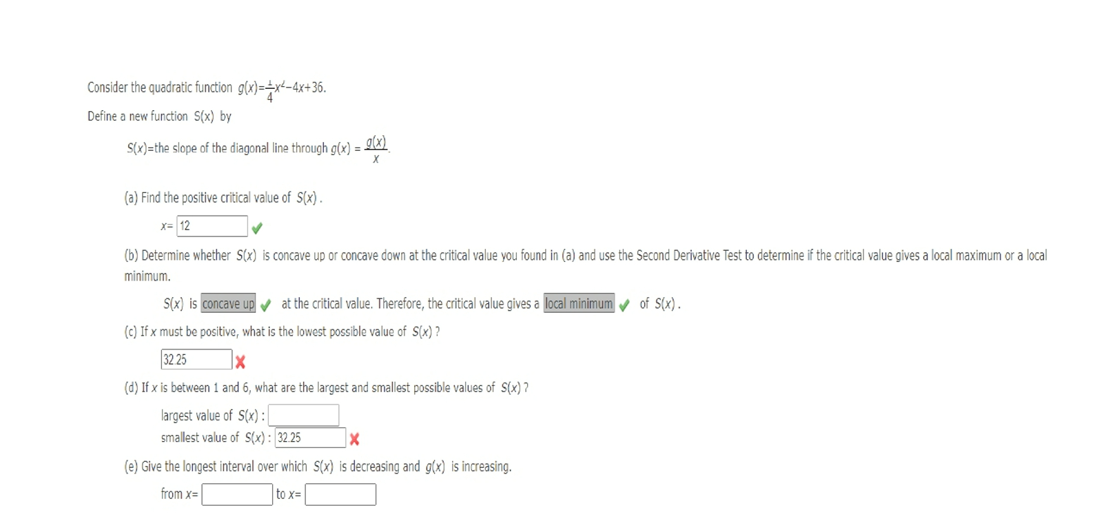 Solved Consider the quadratic function | Chegg.com