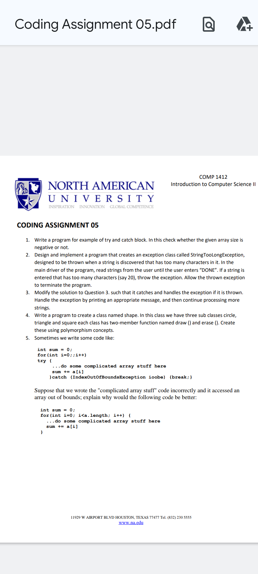 Solved CODING ASSIGNMENT 05 1. Write a program for example | Chegg.com