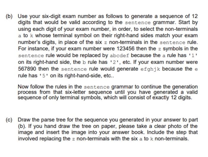 Solved The notation for grammars in this question uses the | Chegg.com