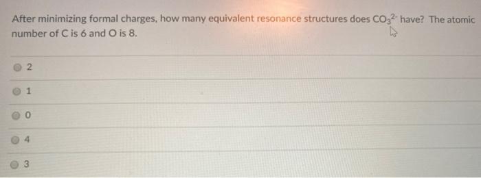 Solved After minimizing formal charges, how many equivalent | Chegg.com
