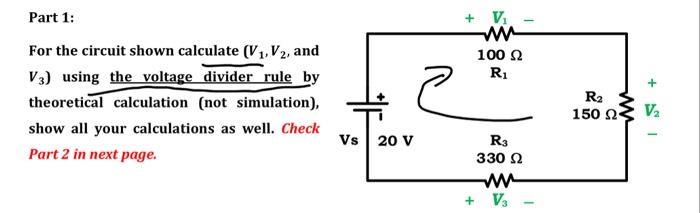 Solved For the circuit shown calculate (V1,V2, and V3 ) | Chegg.com
