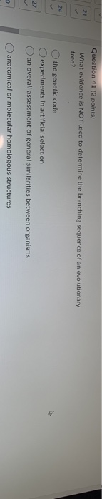 Solved Question 41 (2 points) What evidence is NOT used to | Chegg.com