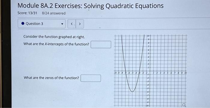 Solved Module 8A.2 Exercises: Solving Quadratic Equations | Chegg.com