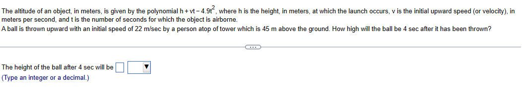 Solved The altitude of an object, in meters, is given by the | Chegg.com