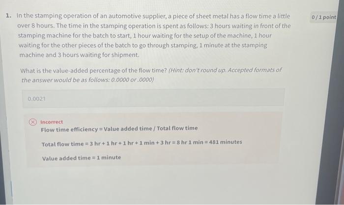 Solved In the stamping operation of an automotive supplier, | Chegg.com