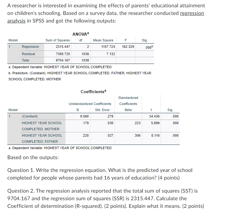 Solved A researcher is interested in examining the effects | Chegg.com