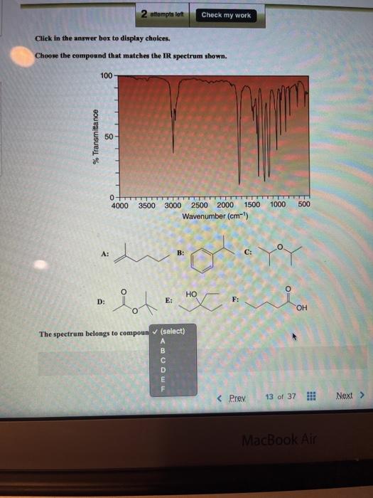 Solved Click in the answer box to display choices. Choose | Chegg.com