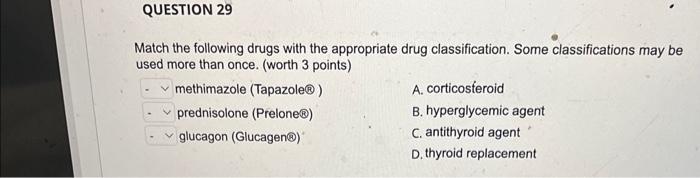 [Solved]: Match the following drugs with the appropriate dr