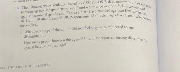Solved C2. The following cross-tabulation, based on | Chegg.com