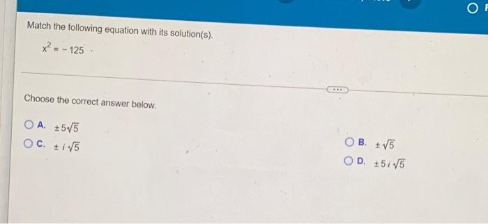 Solved O Match the following equation with its solution(s). | Chegg.com