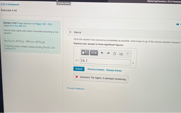 Solved MasteringChemistry: CH 4 Homewe | Chegg.com