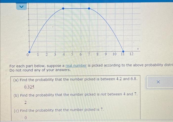 Solved For each part below, suppose a real number is picked | Chegg.com