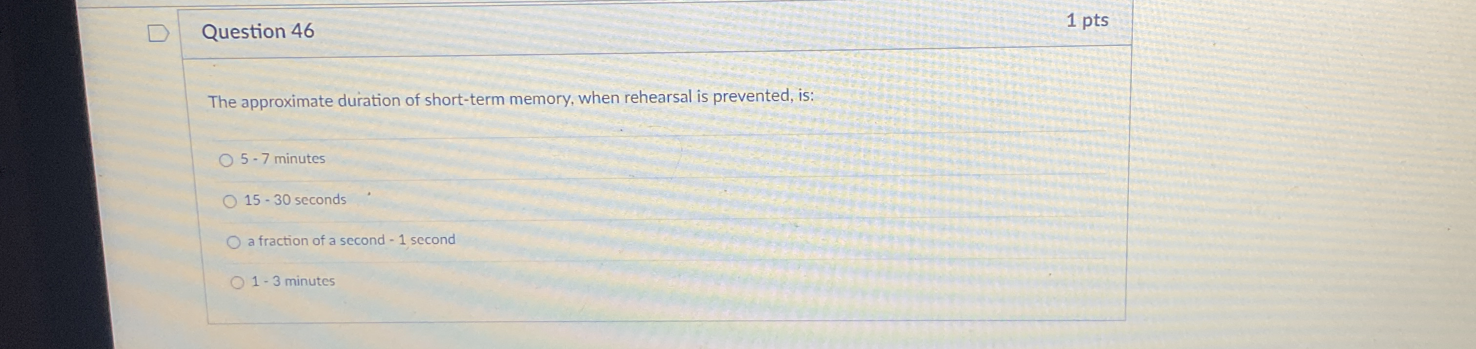 Solved Question 461 ﻿ptsThe approximate duration of | Chegg.com