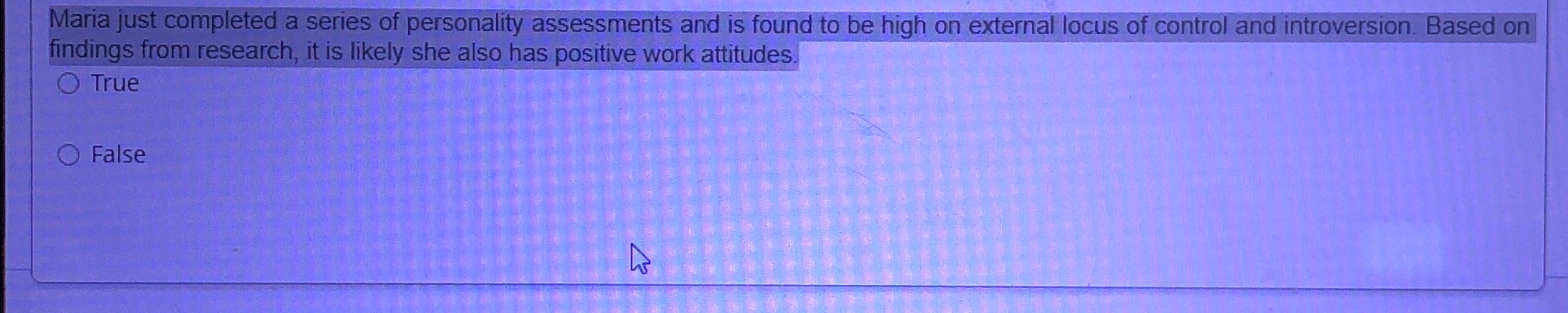 Solved Maria just completed a series of personality | Chegg.com