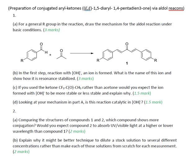 (Preparation of conjugated aryl-ketones | Chegg.com