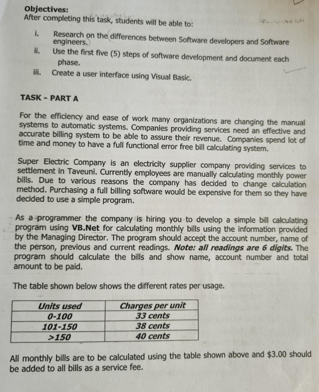 Solved Objectives: After completing this task, students will | Chegg.com