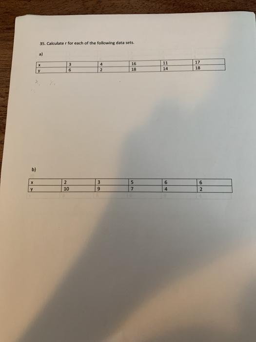 Solved 35. Calculater for each of the following data sets. | Chegg.com