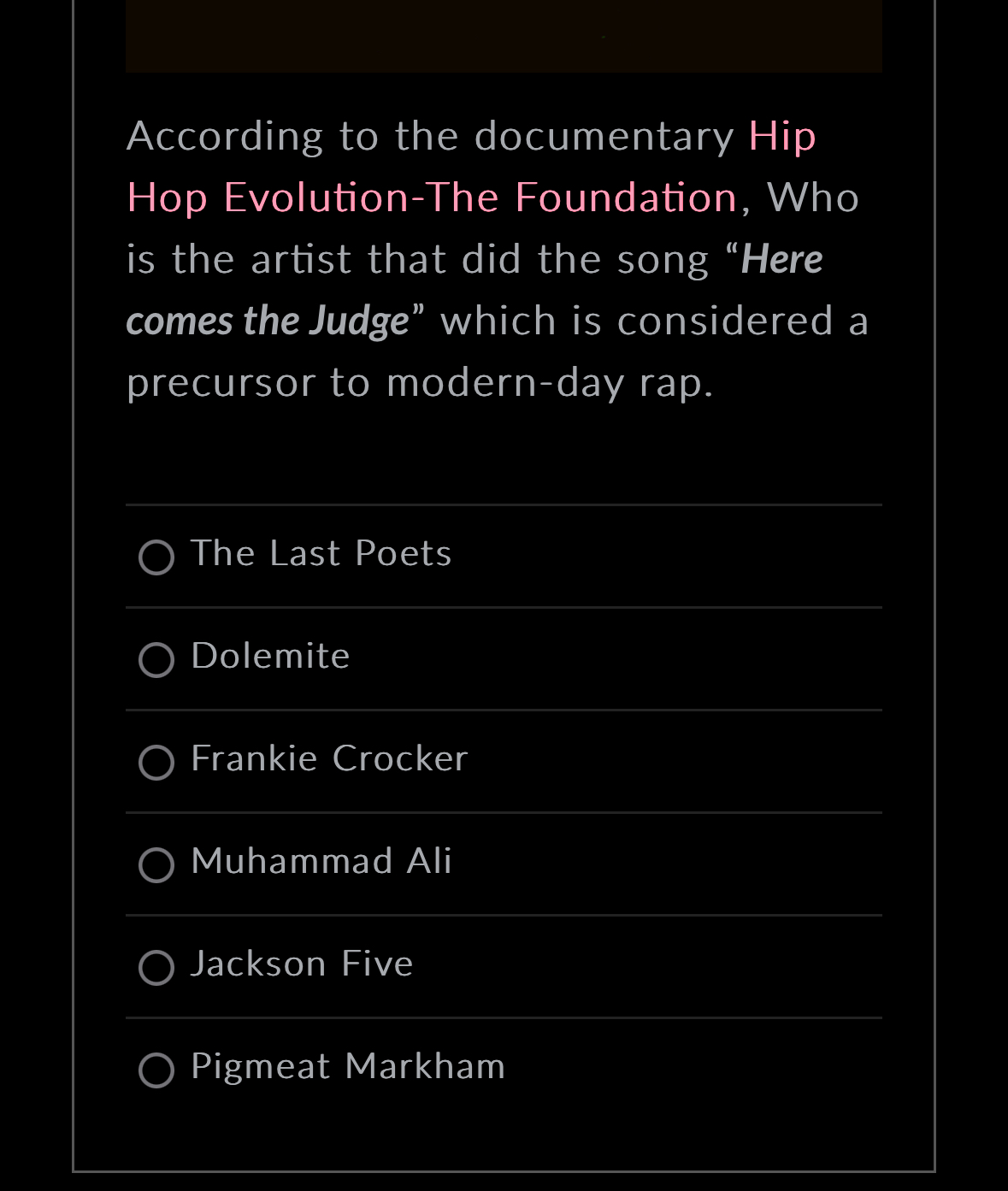 Solved According to the documentary Hip Hop Evolution-The | Chegg.com