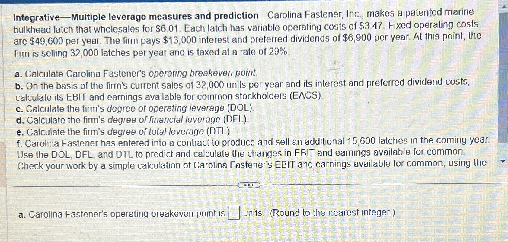 Solved Integrative-Multiple leverage measures and prediction | Chegg.com