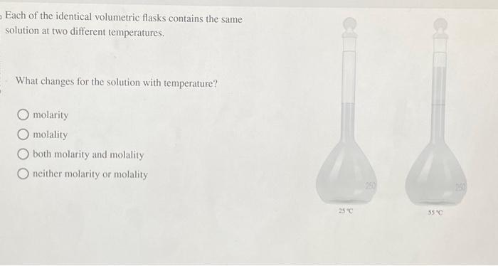 Solved Each of the identical volumetric flasks contains the | Chegg.com