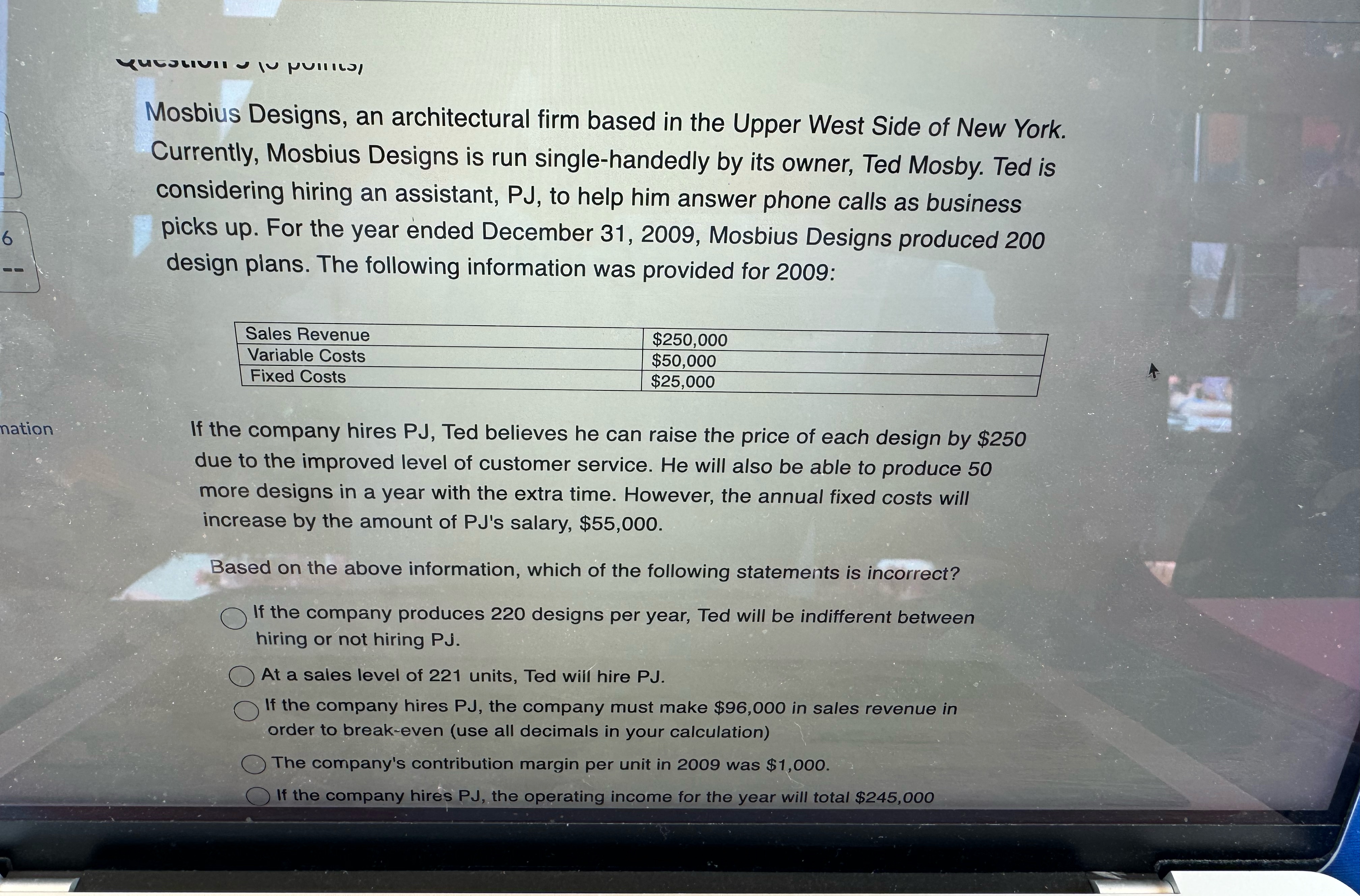 Solved Mosbius Designs, an architectural firm based in the | Chegg.com