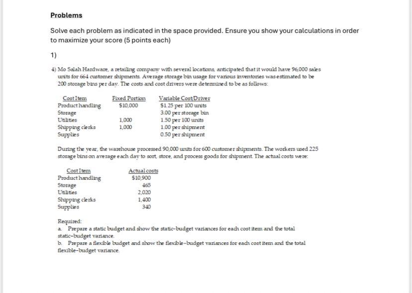 Solved ProblemsSolve each problem as indicated in the space | Chegg.com