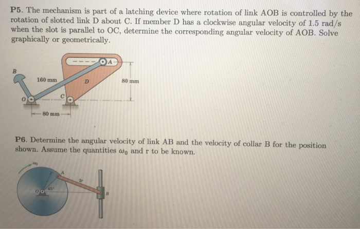 Solved P5. The mechanism is part of a latching device where | Chegg.com