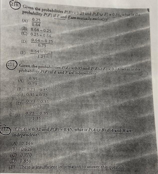 Solved 3) A student calculates the probabilities of the four | Chegg.com