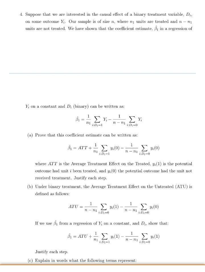 Solved 4. Suppose that we are interested in the causal | Chegg.com