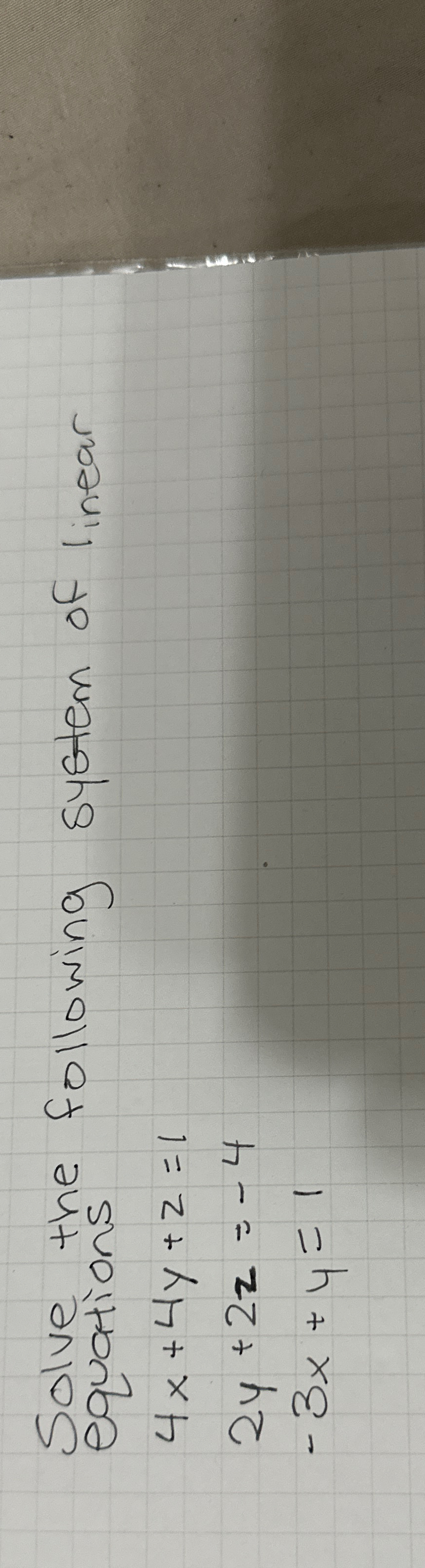 Solved Solve the following system of linear equations | Chegg.com