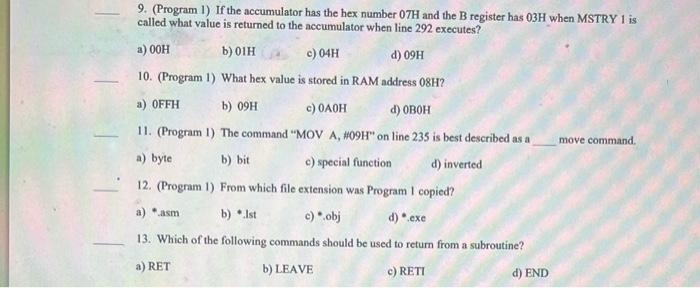 Solved 9. (Program 1) If the accumulator has the hex number | Chegg.com