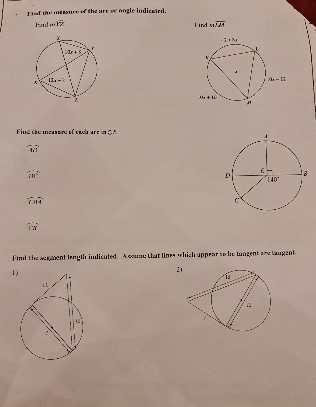 Solved Find the measure of the arc or angle indicated.Find | Chegg.com
