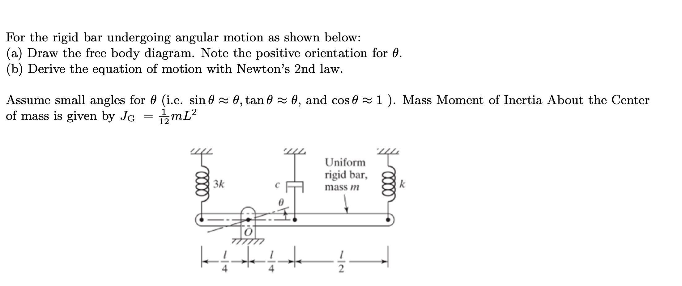 Solved For the rigid bar undergoing angular motion as shown | Chegg.com