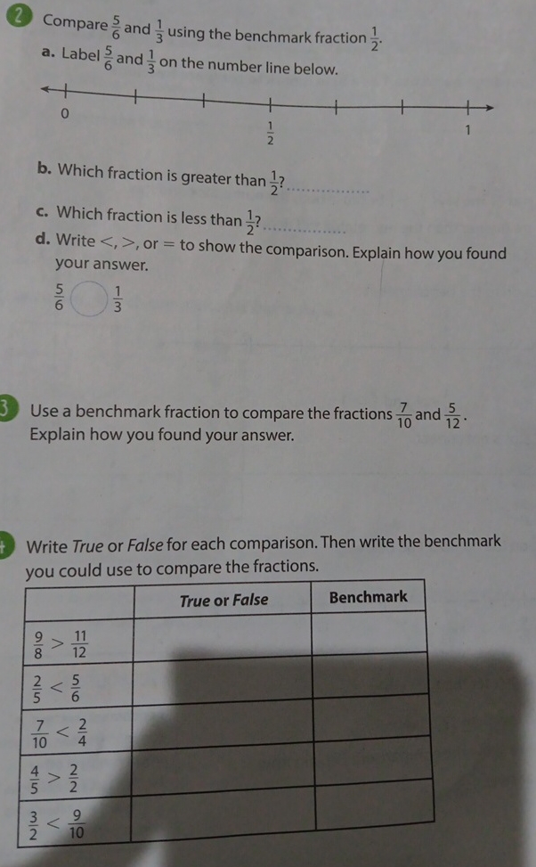 Solved (2) ﻿Compare 56 ﻿and 13 ﻿using the benchmark fraction | Chegg.com