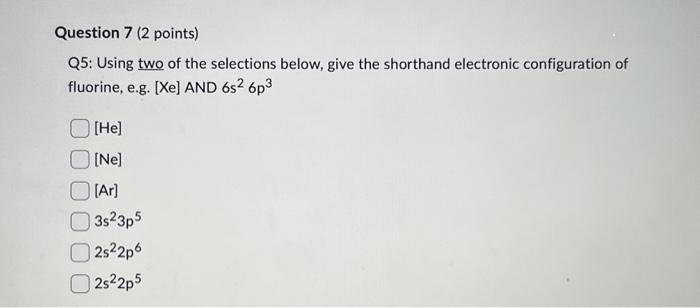 Solved Q5: Using two of the selections below, give the | Chegg.com