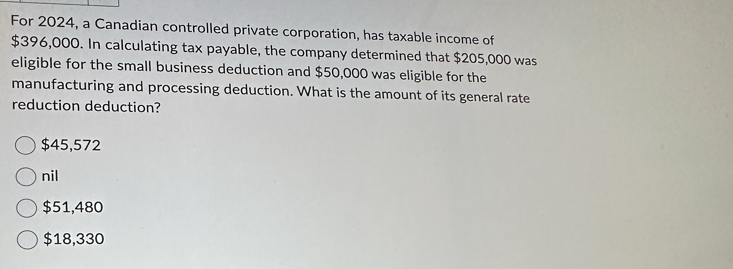 For 2024, ﻿a Canadian controlled private corporation, | Chegg.com