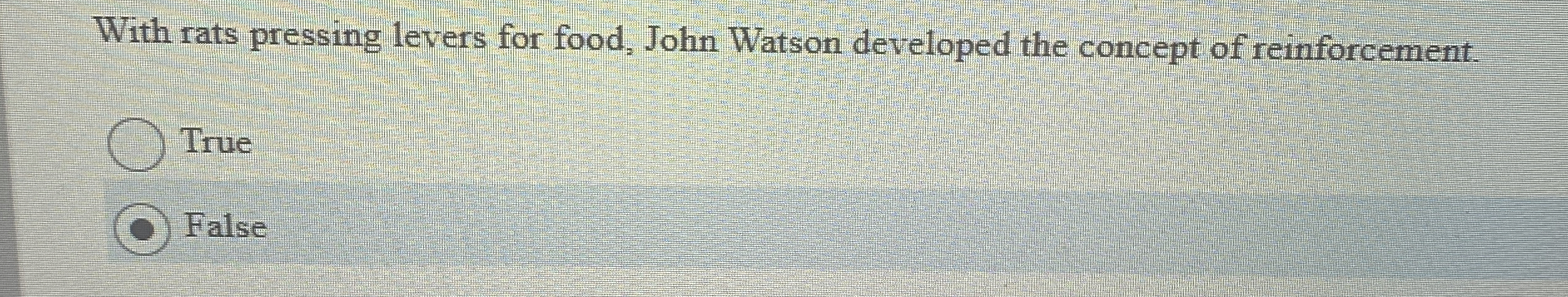 Solved With rats pressing levers for food, John Watson | Chegg.com